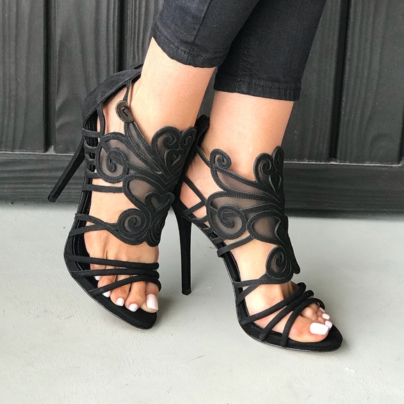 Anthropologie | Shoes | Nib Black Eye Catching Sky High Stiletto Heel ...